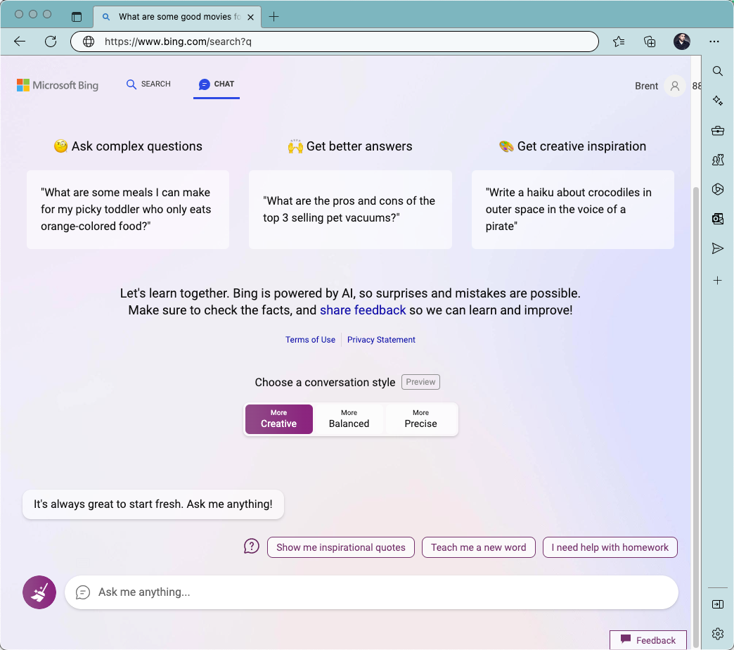 BingBot: First Impressions of Bing’s AI Chatbot. – AI in ESL